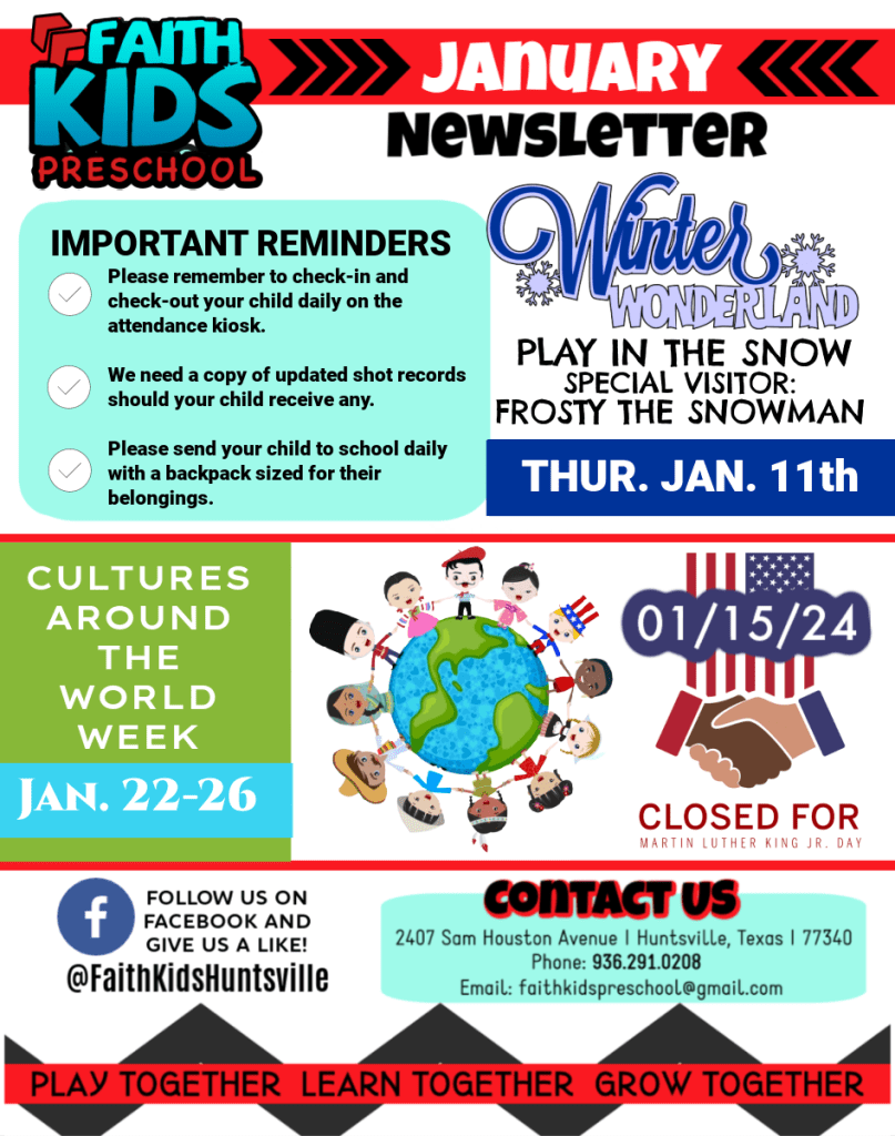 JANUARY NEWSLETTER | Faith Kids Preschool