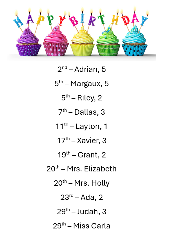 MAY BIRTHDAYS | Faith Kids Preschool